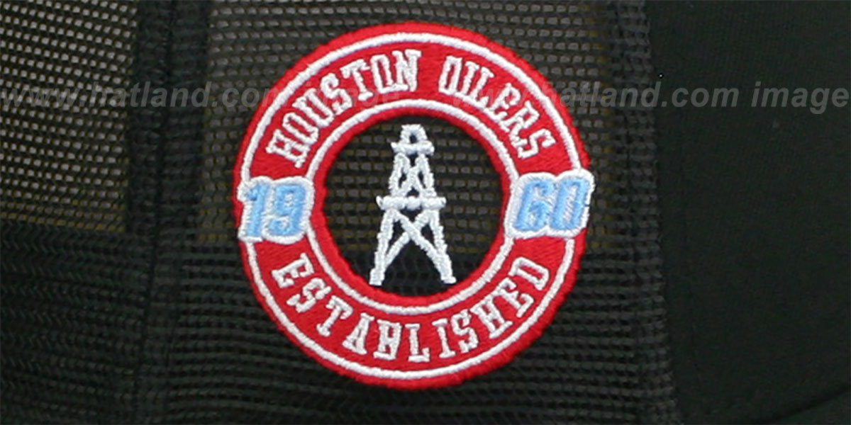 Houston Oilers EST 1960 MESH-BACK SIDE-PATCH Black-Black Fitted H
