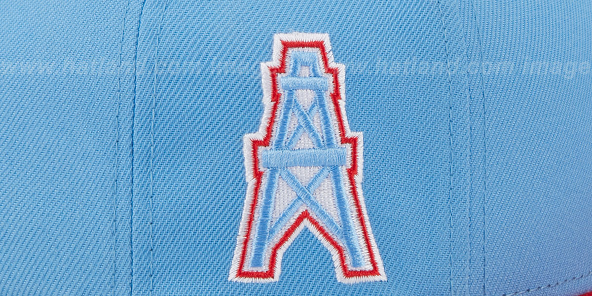 Houston Oilers NFL LIGATURE SNAPBACK Sky-Red Hat by New Era