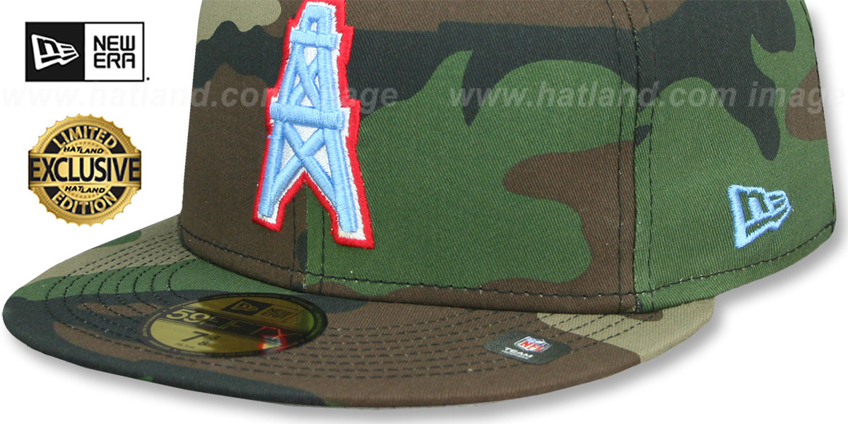 Houston Oilers NFL TEAM-BASIC Army Camo Fitted Hat
