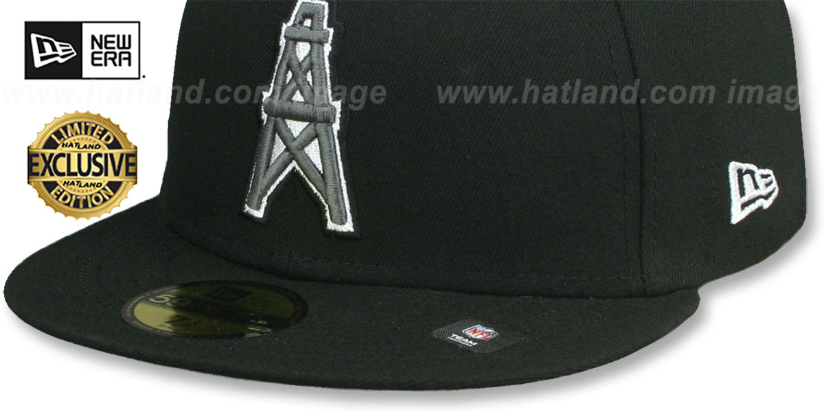 Houston Oilers NFL TEAM-BASIC FADEOUT Black Fitted Hat