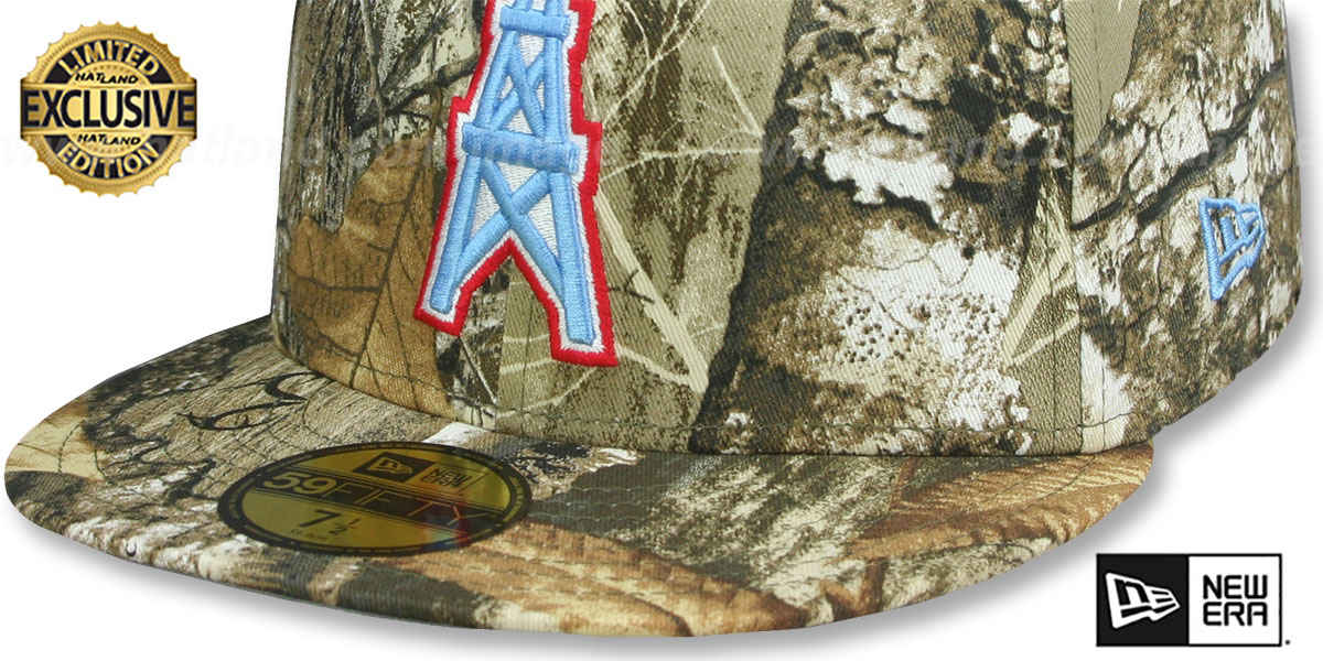 Houston Oilers NFL THROWBACK TEAM-BASIC Realtree Camo Fitted Hat