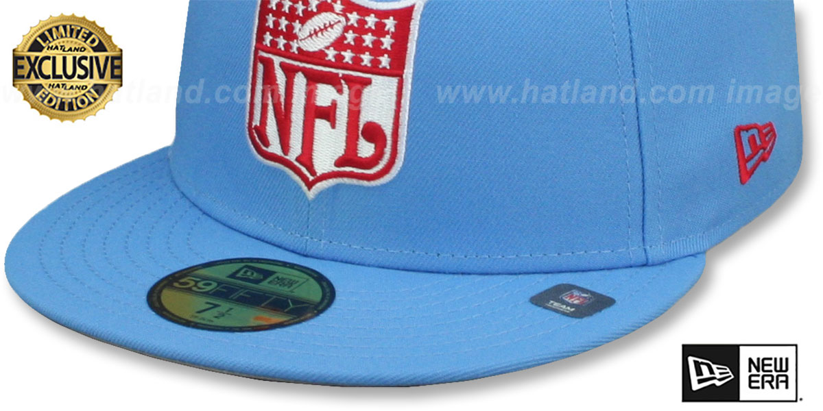 Houston Oilers THROWBACK NFL SHIELD-BASIC Sky Fitted Hat