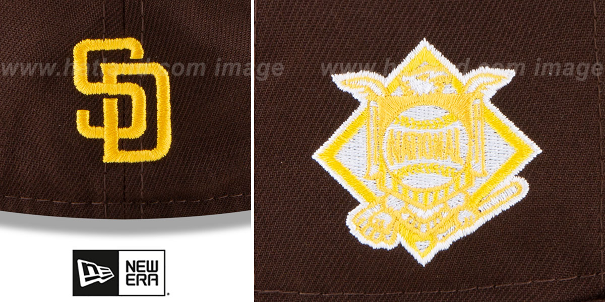 San Diego Padres LOGO BLOOM SIDE-PATCH Brown-Yellow Fitted Hat