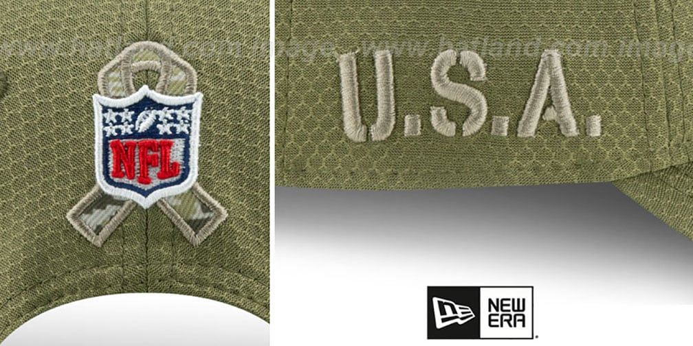New England Patriots 2019 SALUTE-TO-SERVICE STRAPBACK Olive Hat