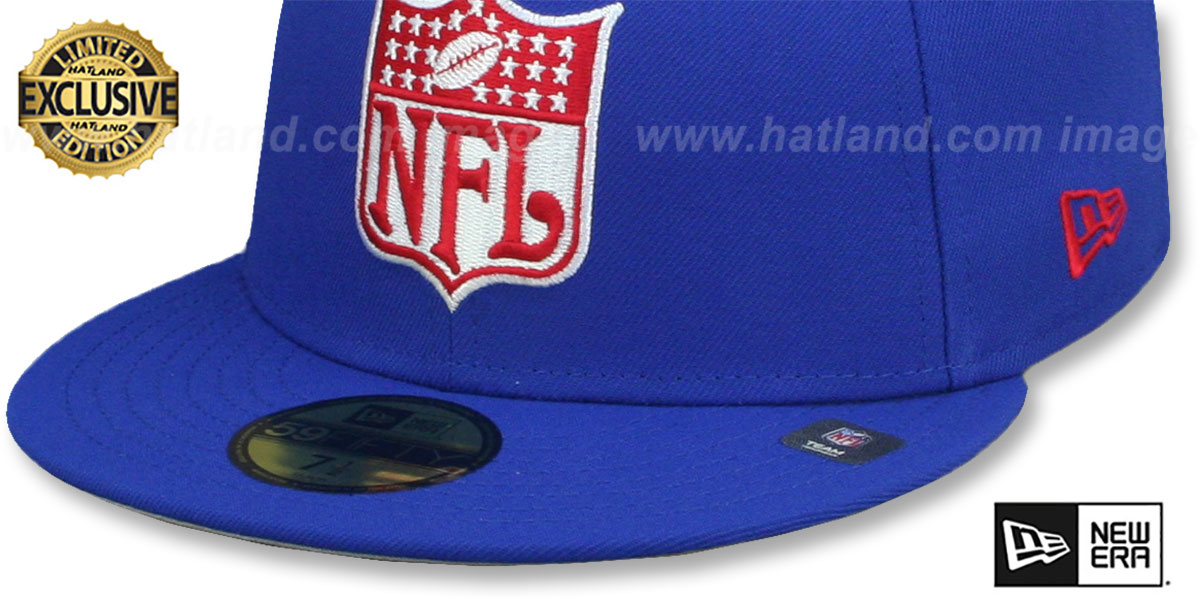 New Engalnd Patriots THROWBACK NFL SHIELD-BASIC Royal Fitted Hat
