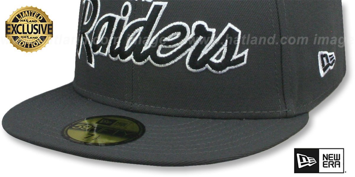 Las Vegas Raiders NFL TEAM-SCRIPT Charcoal Fitted Hat