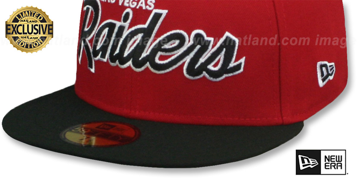 Las Vegas Raiders NFL TEAM-SCRIPT Red-Black Fitted Hat