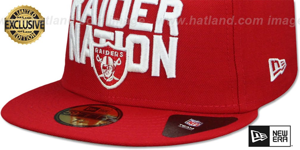Las Vegas Raiders RAIDER-NATION Red-White Fitted Hat