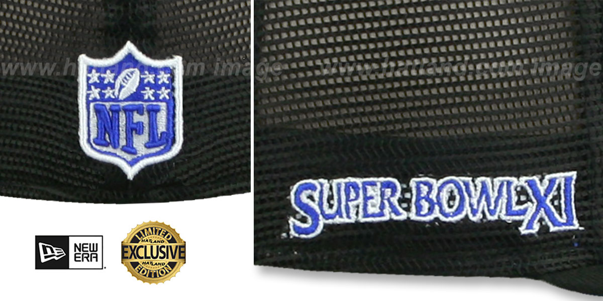 Las Vegas Raiders SB XI MESH-BACK SIDE-PATCH Black-Royal Fitted H