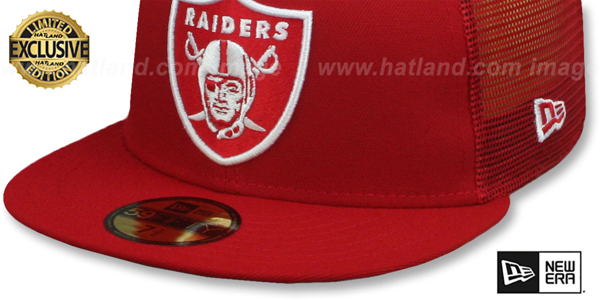 Las Vegas Raiders TEAM-BASIC TRUCKER Red-White Fitted Hat