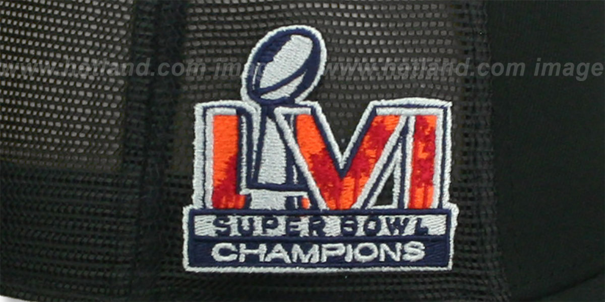 Los Angeles Rams SB LVI CHAMPS MESH-BACK SIDE-PATCH Black-Black F