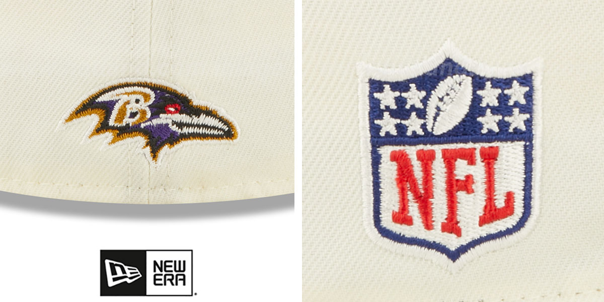Baltimore Ravens 2022 NFL SIDELINE Cream-Black Fitted Hat