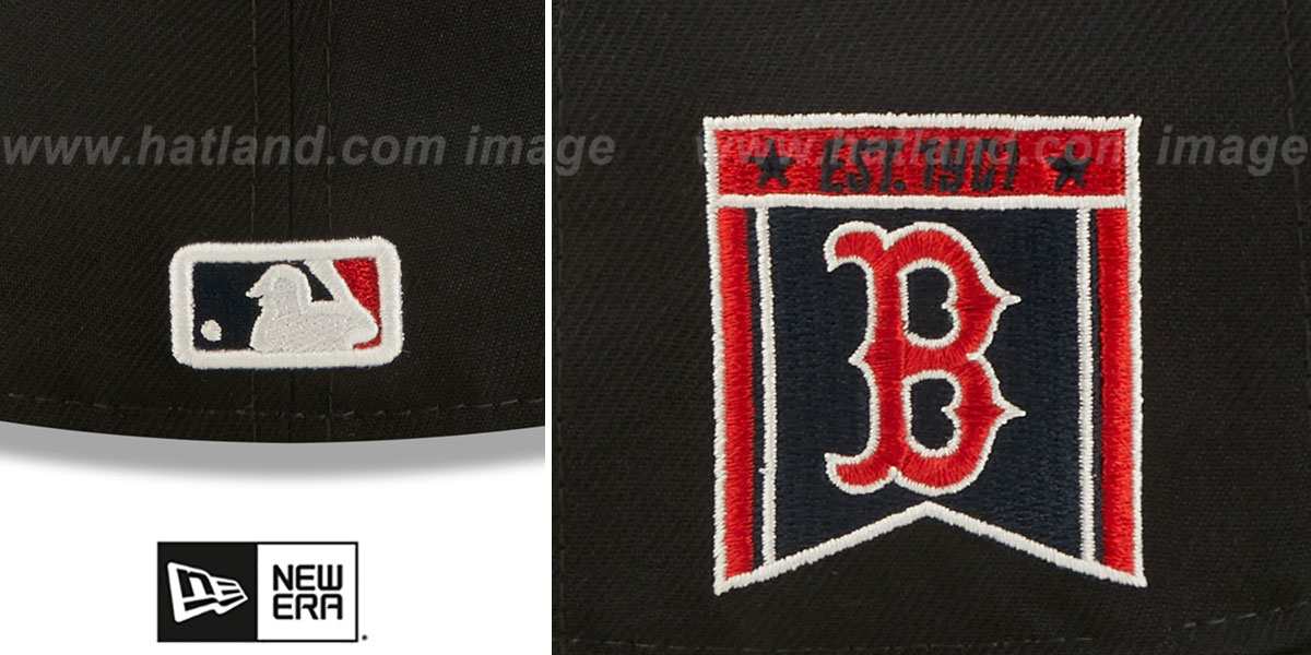 Boston Red Sox BANNER SIDE-PATCH Navy Fitted Hat by New Era
