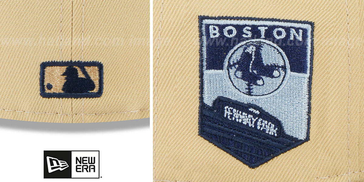 Boston Red Sox ILLUSION SIDE-PATCH Gold-Navy Fitted Hat