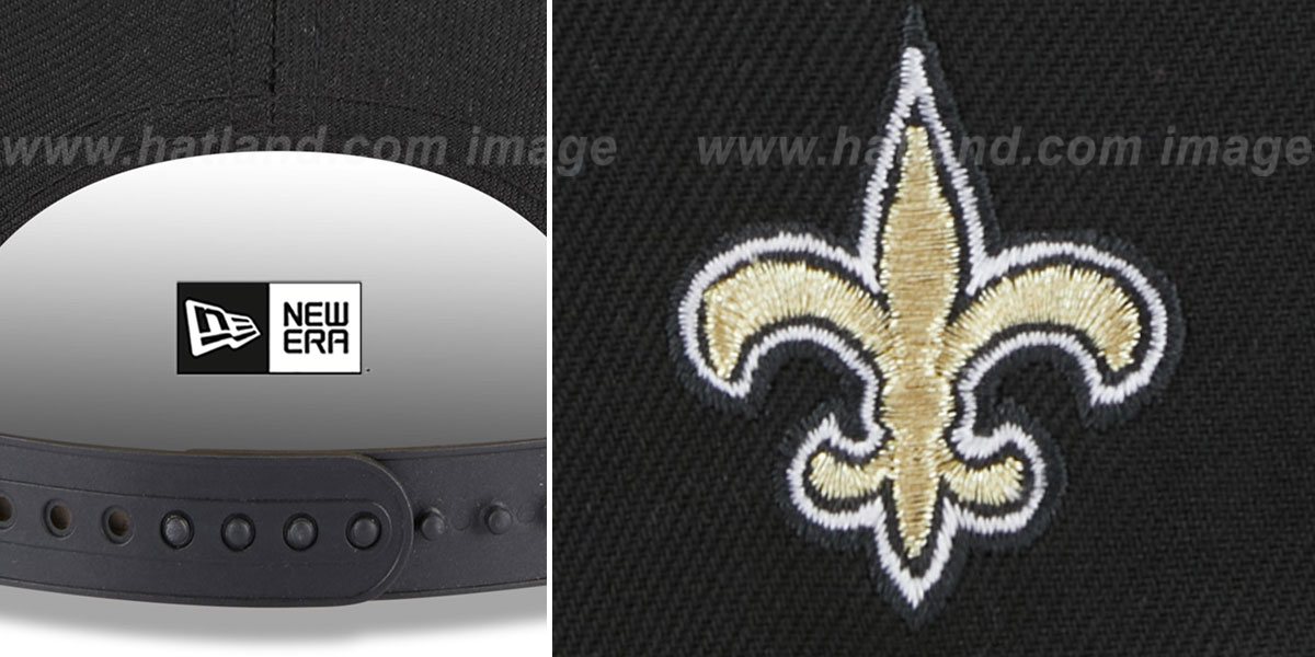 New Orleans Saints TEAM-SCRIPT SNAPBACK Black Hat by New Era