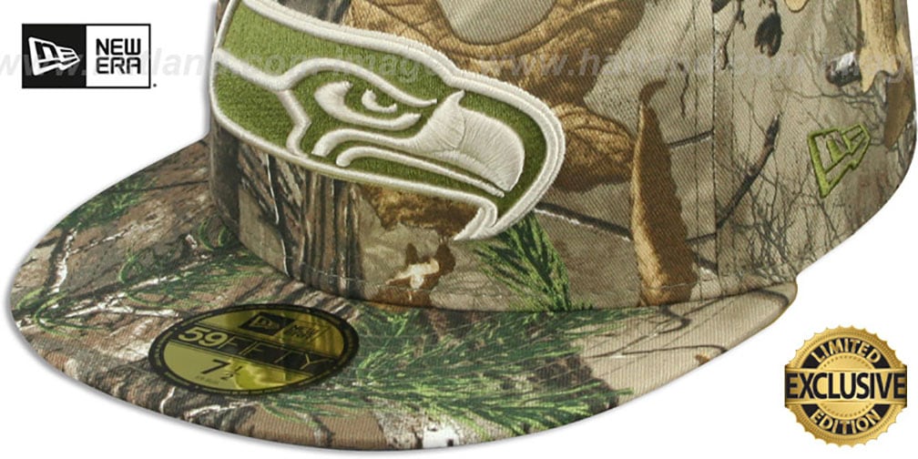 Seattle Seahawks NFL TEAM-BASIC Realtree Camo Fitted Hat
