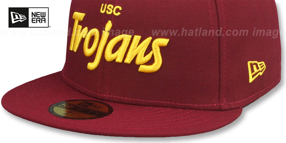 Southern California Southern Cal NCAA TEAM-SCRIPT Burgundy Fitted