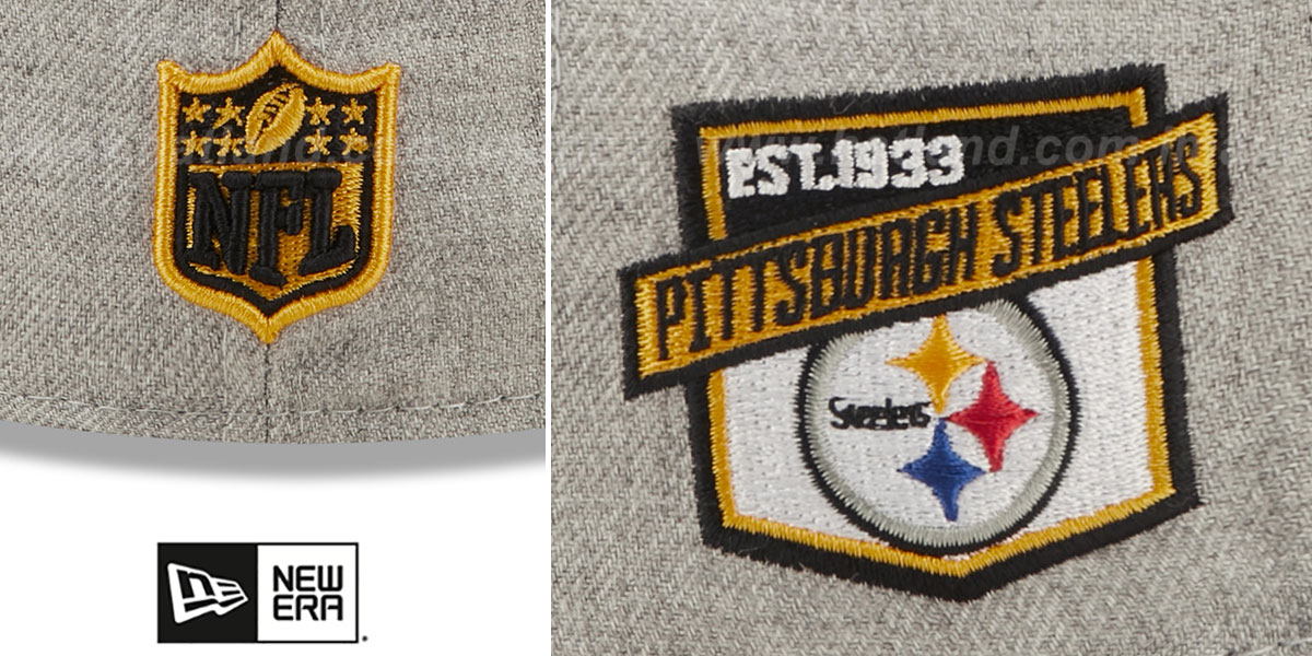 Pittsburgh Steelers EST HEATHER SIDE-PATCH Grey-Black Fitted Hat