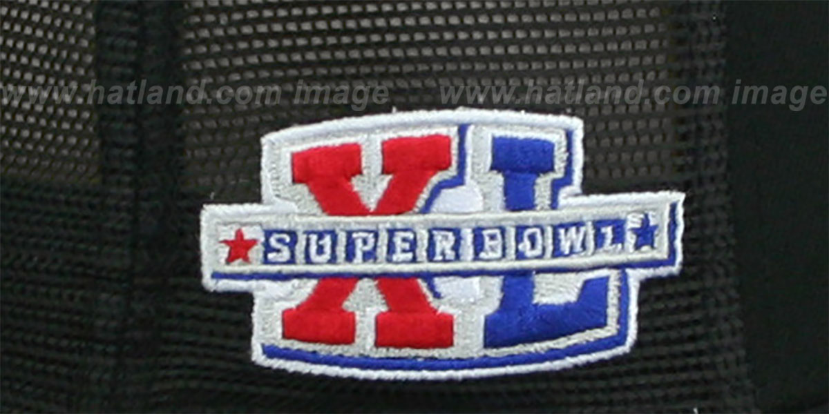 Pittsburgh Steelers SB XL MESH-BACK SIDE-PATCH Black-Black Fitted