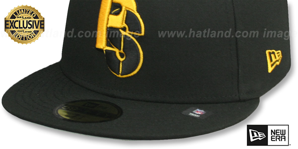 Pittsburgh Steelers THROWBACK NFL LIGATURE Black Fitted Hat