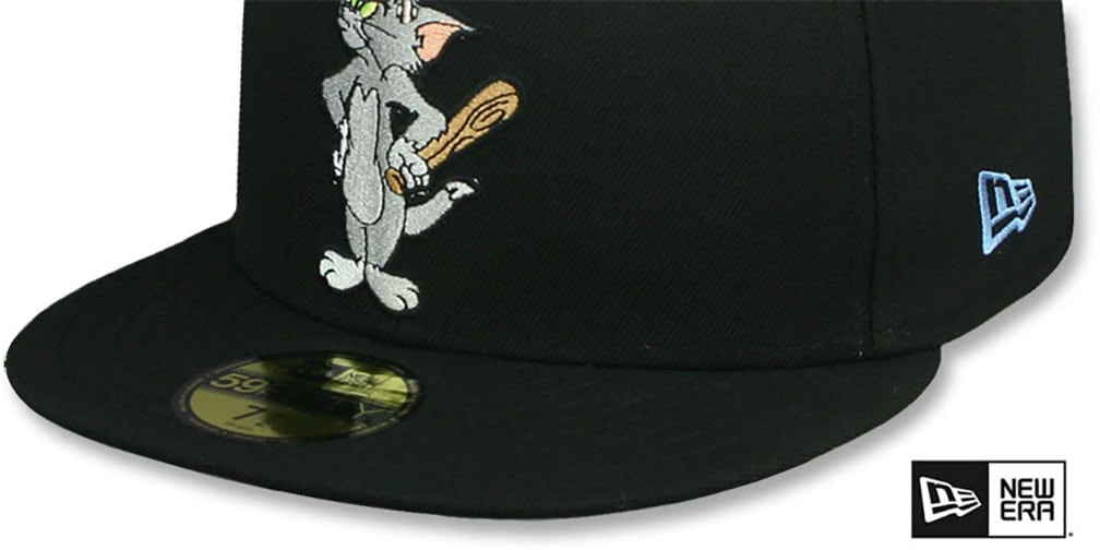 Tom and Jerry TOM AND BAT Black Fitted Hat by New Era