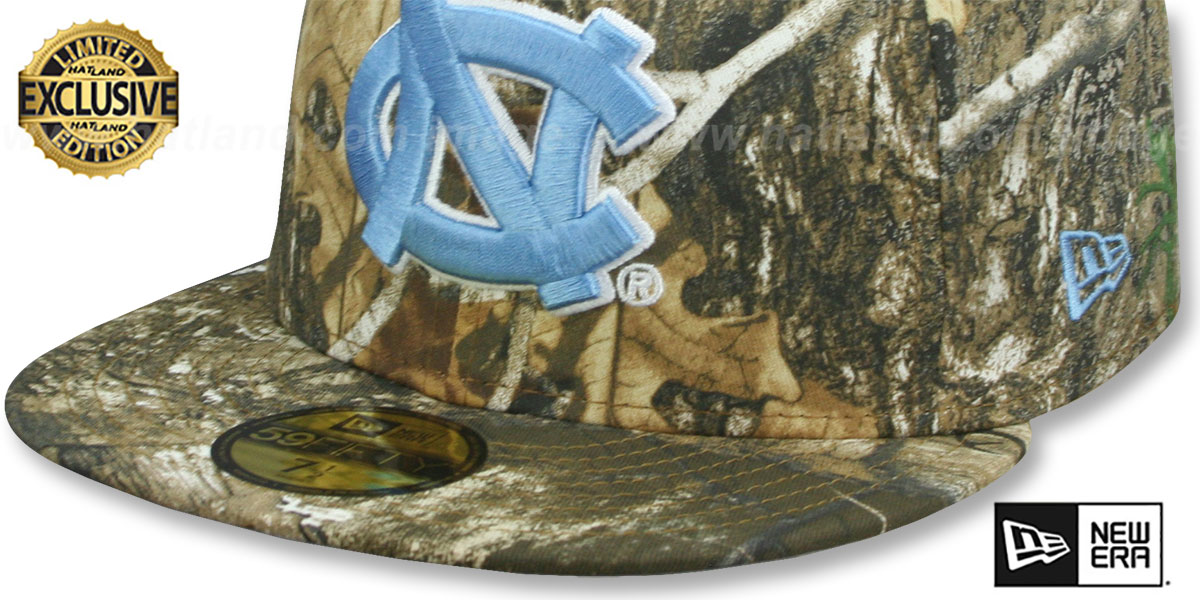 North Carolina UNC NCAA TEAM-BASIC Realtree Camo Fitted Hat