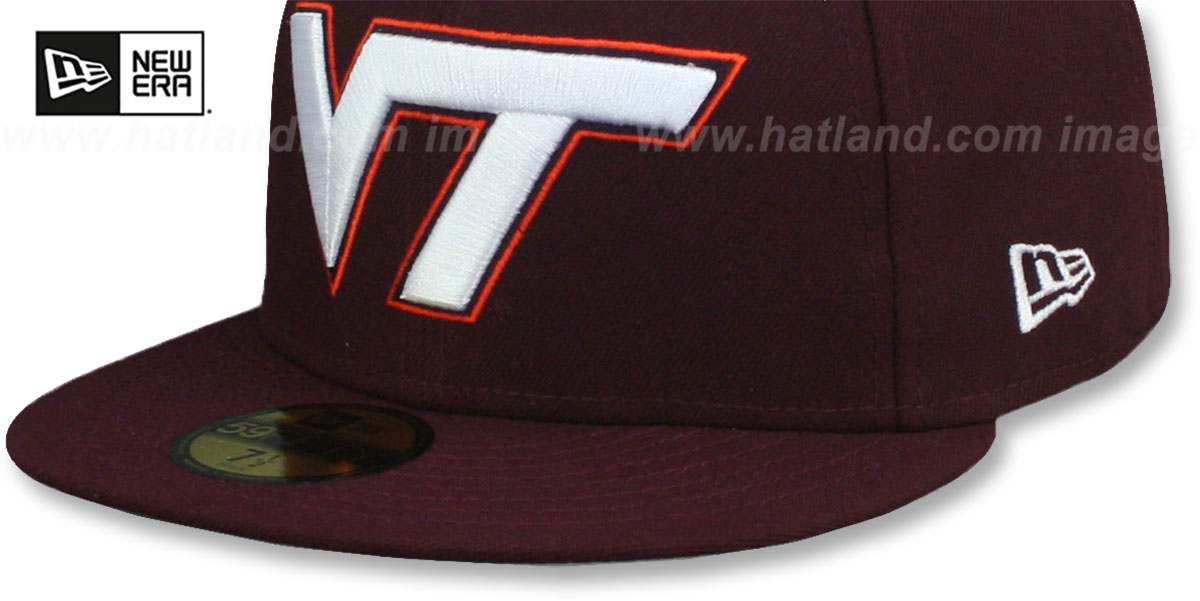 Virginia Tech NCAA TEAM-BASIC Maroon Fitted Hat by New Era