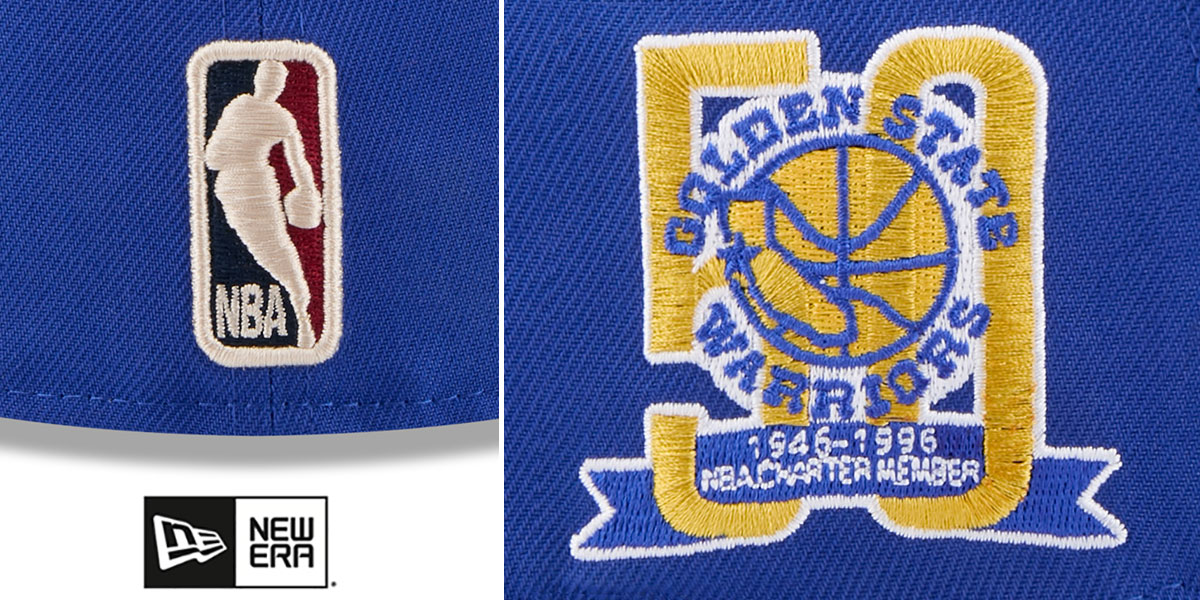 Golden State Warriors 50TH ANNIVERSARY SIDE-PATCH Royal Fitted Ha