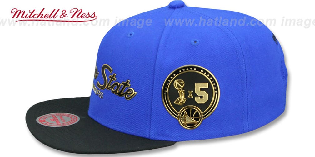 Golden State Warriors CITY CHAMPS SCRIPT SNAPBACK Royal-Black Hat