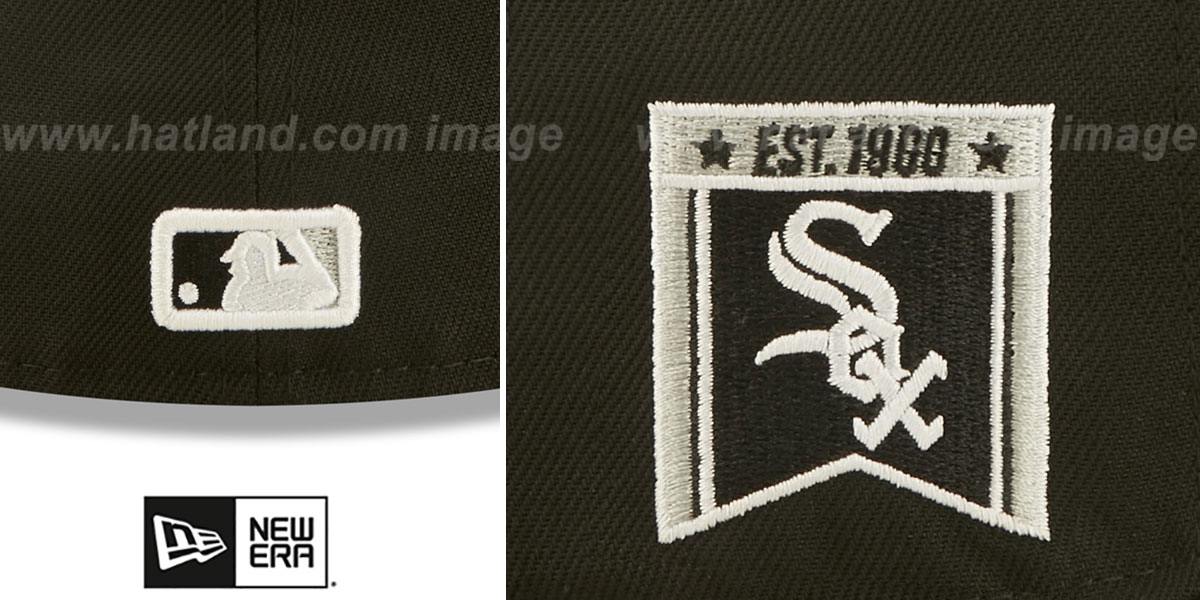 Chicago White Sox BANNER SIDE-PATCH Black Fitted Hat
