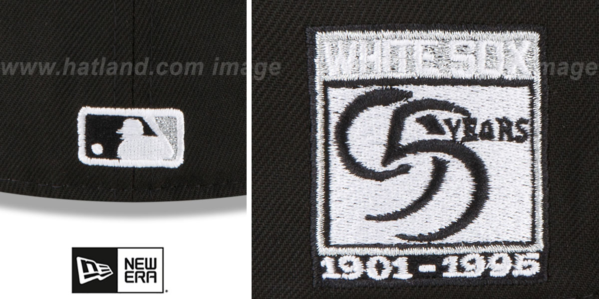 Chicago White Sox METALLIC LOGO SIDE-PATCH Black Fitted Hat