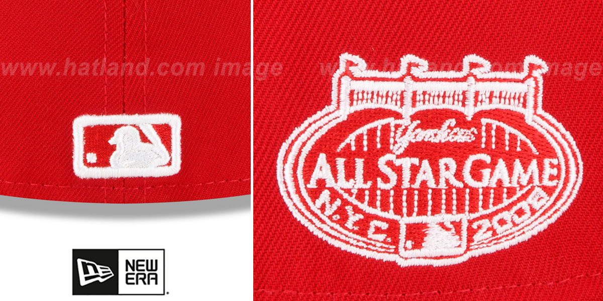 New York Yankees 2008 ASG SIDE-PATCH UP Red-White Fitted Hat