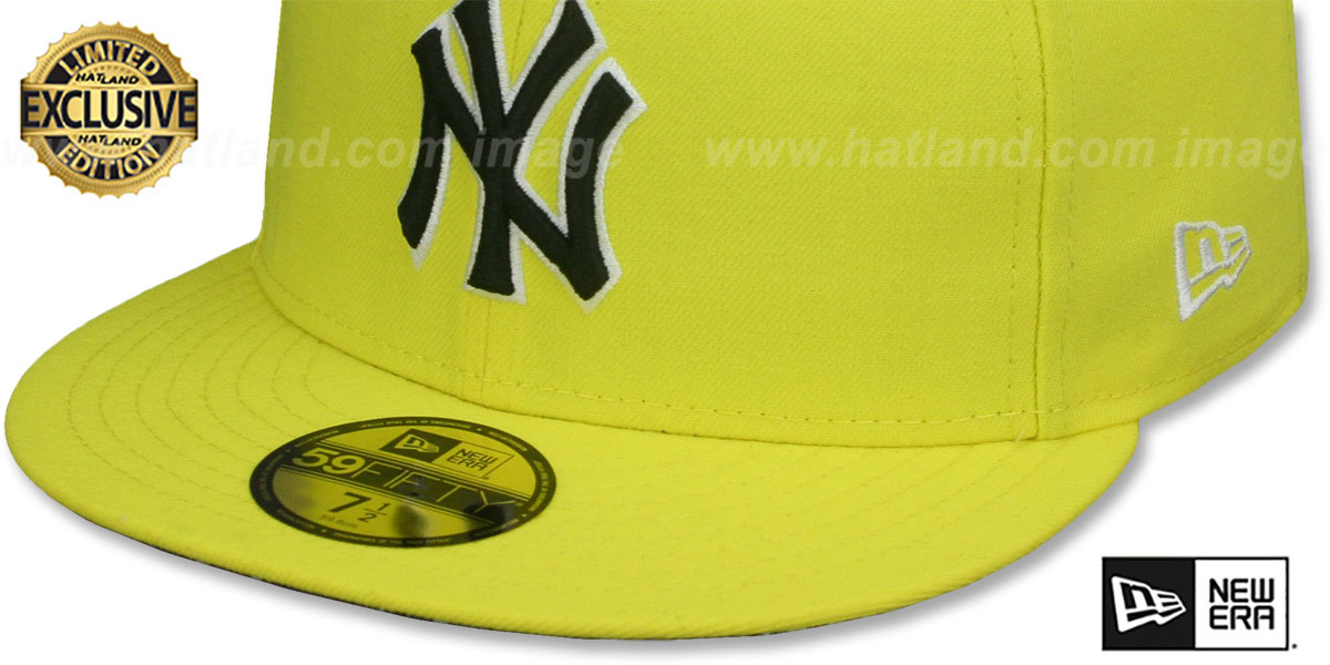 New York Yankees BLACKDANA BOTTOM Yellow Fitted Hat