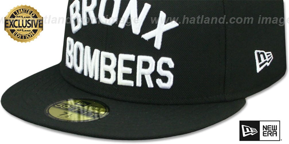 New York Yankees BRONX BOMBERS Black Fitted Hat by New Era