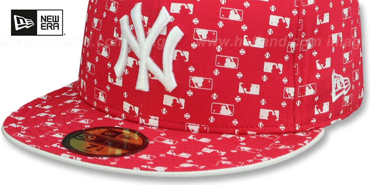 New York Yankees MLB FLOCKING Red Fitted Hat by New Era