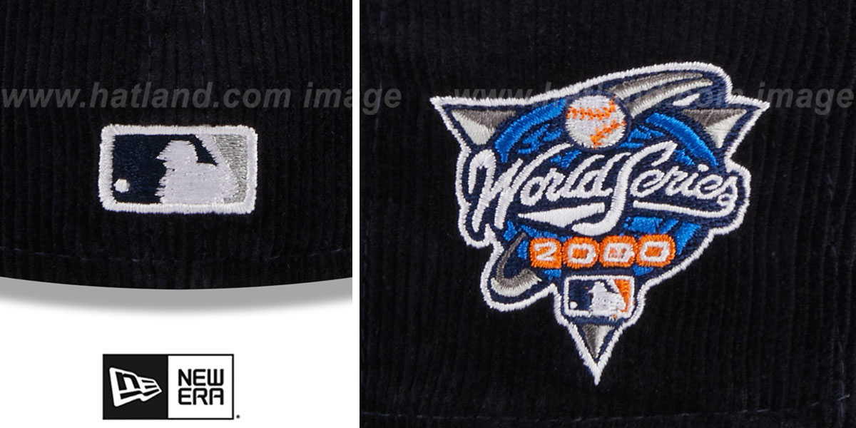 New York Yankees OLD SCHOOL CORDUROY SIDE-PATCH Navy Fitted Hat