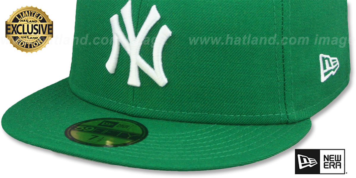 New York Yankees TEAM-BASIC Kelly Green-White Fitted Hat