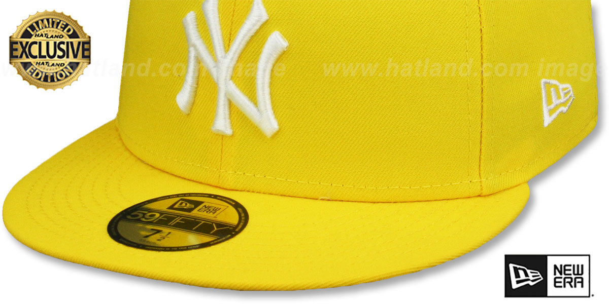 New York Yankees TEAM-BASIC Yellow-White Fitted Hat