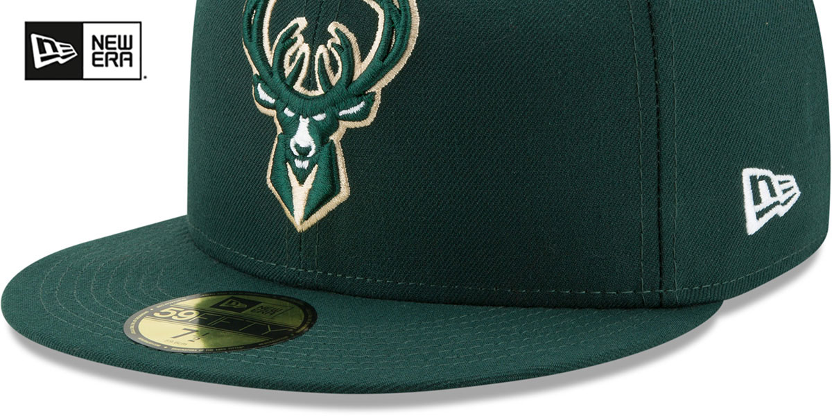 Milwaukee Bucks NBA TEAM-BASIC Green Fitted Hat by New Era