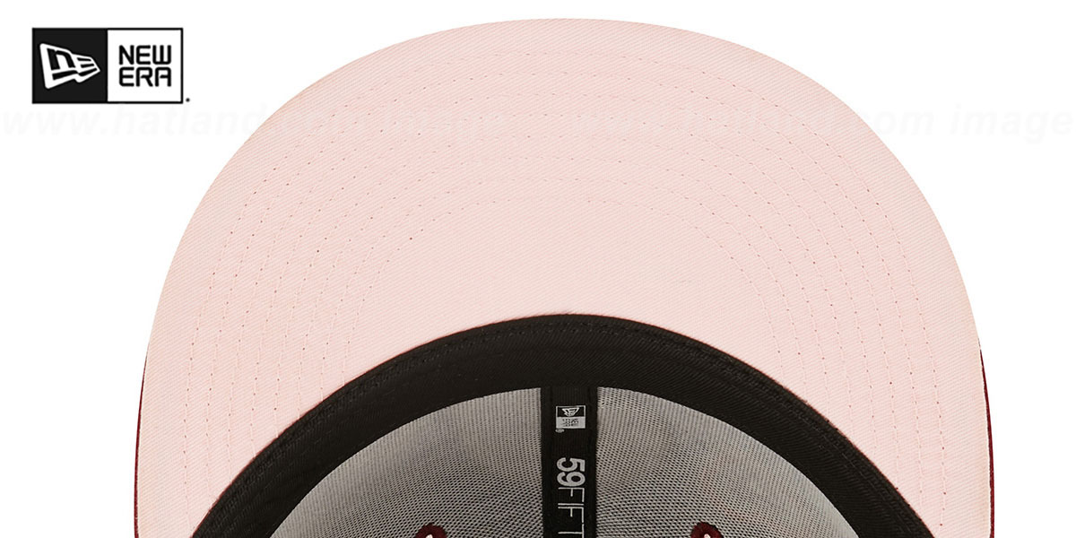 Philadelphia Phillies CHAIN STITCH HEARTS Burgundy Fitted Hat