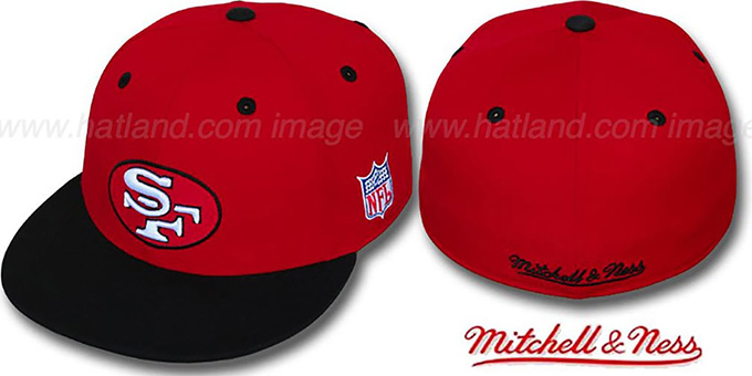 49ers 2T CLASSIC THROWBACK Red-Black Fitted Hat