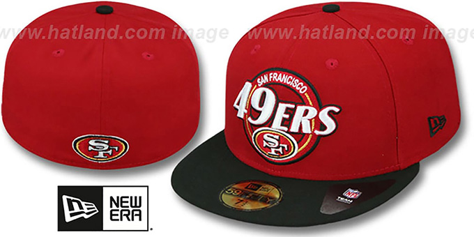 San Francisco 49ers CIRCLE-CLOSER Red-Black Fitted Hat