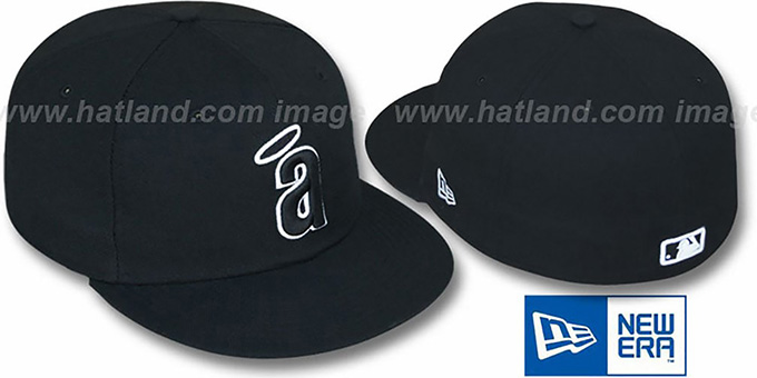 Angels 1971 TEAM-BASIC Black-White Fitted Hat by New Era