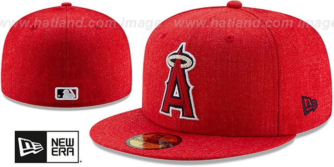 Los Angeles Angels HEATHER-CRISP Red Fitted Hat by New Era