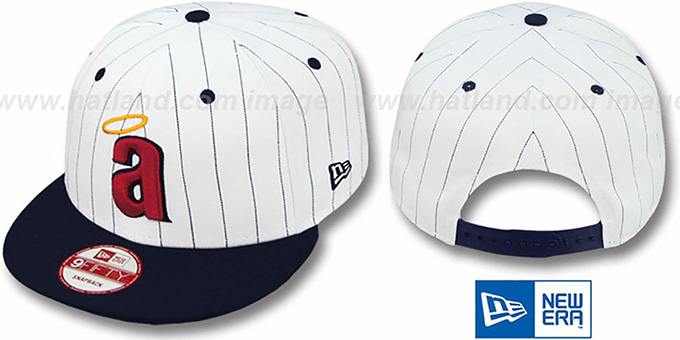 Angels PINSTRIPE BITD SNAPBACK White-Navy Hat by New Era