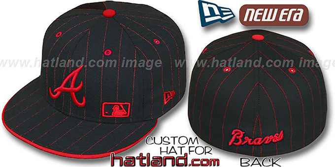 Braves FABULOUS Black-Red Fitted Hat by New Era