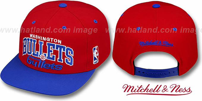 Bullets 2T TEAM ARCH SNAPBACK Hat by Mitchell and Ness