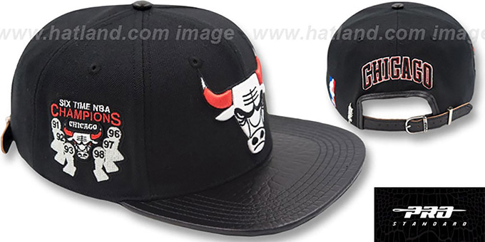 Chicago Bulls 6X CHAMPS TROPHY STRAPBACK Black-Red Hat