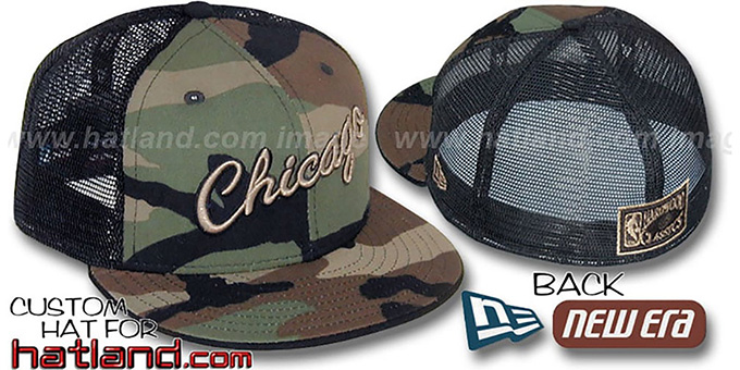 Bulls HARDWOOD ARMY CAMO MESH-BACK Fitted Hat