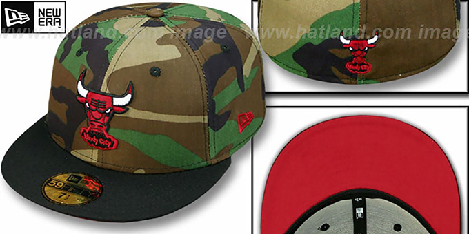 Chicago Bulls HW 2T CAMO Army-Black Fitted Hat by New Era